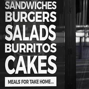 Restaurant Window Decals | Restaurant Window Clings | Signazon